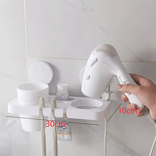MAJHER Dryer Stand, Bathroom Organizer Storage Rack Hair Dryer Holder Wall Shelf Toothbrush Holder Comb Stand Bathroom Accessories Set