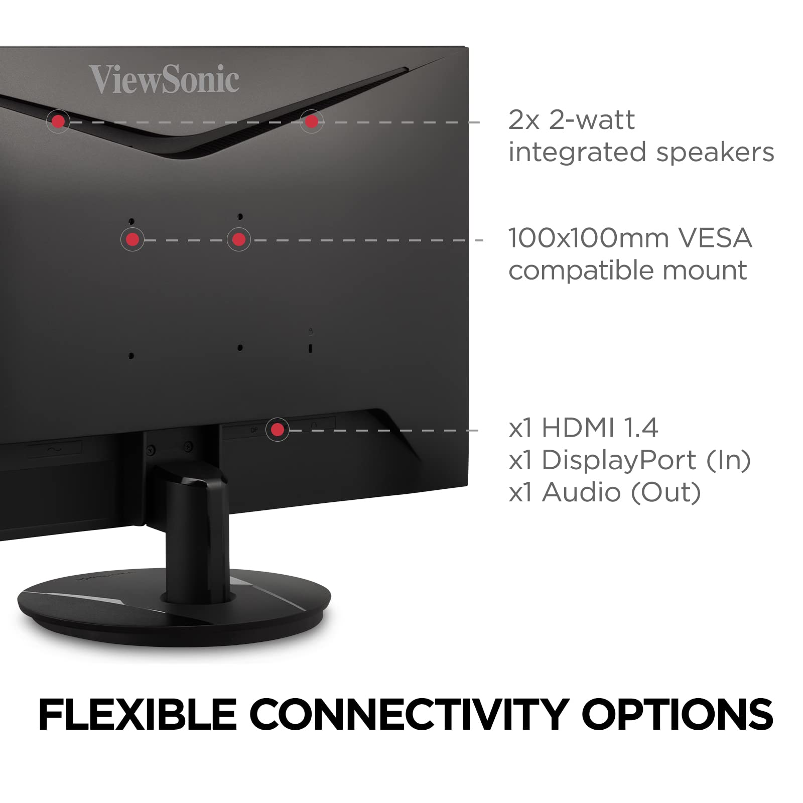 ViewSonic VX2716 27 Inch 1080p 1ms 100Hz Gaming Monitor with IPS Panel, FreeSync, Eye Care, HDMI and DisplayPort Inputs