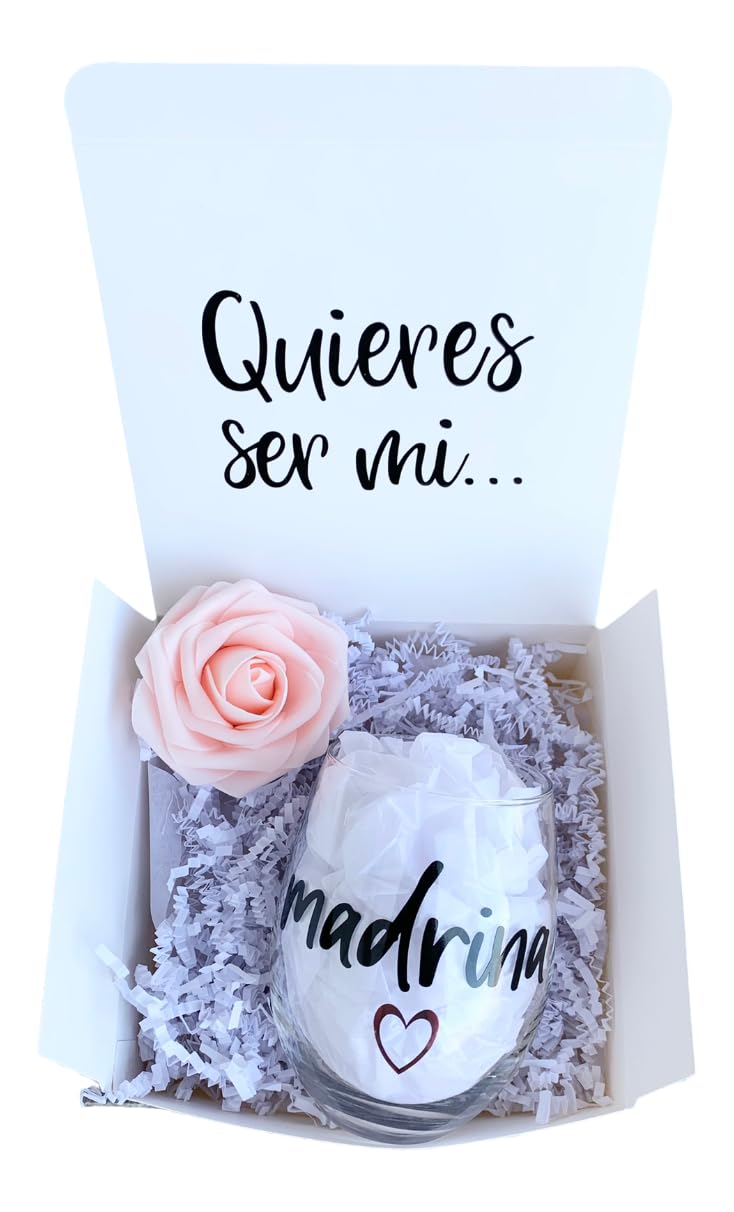 Madrina Gift, Godmother Proposal Gift, Godmother Box, Will you be my Godmother, Baptism Godmother, Godmother Wine glass, Godparent Gift, Madrina Proposal Gift, Madrina