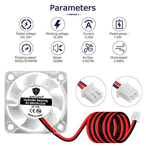 MakerHawk 40 40 10 Fan 24V Hydraulic Bearing Brushless Cooling Fan RGB LED DC 4010 40x40x10mm 0.05A for 3D Printer, PC, Case, CPU