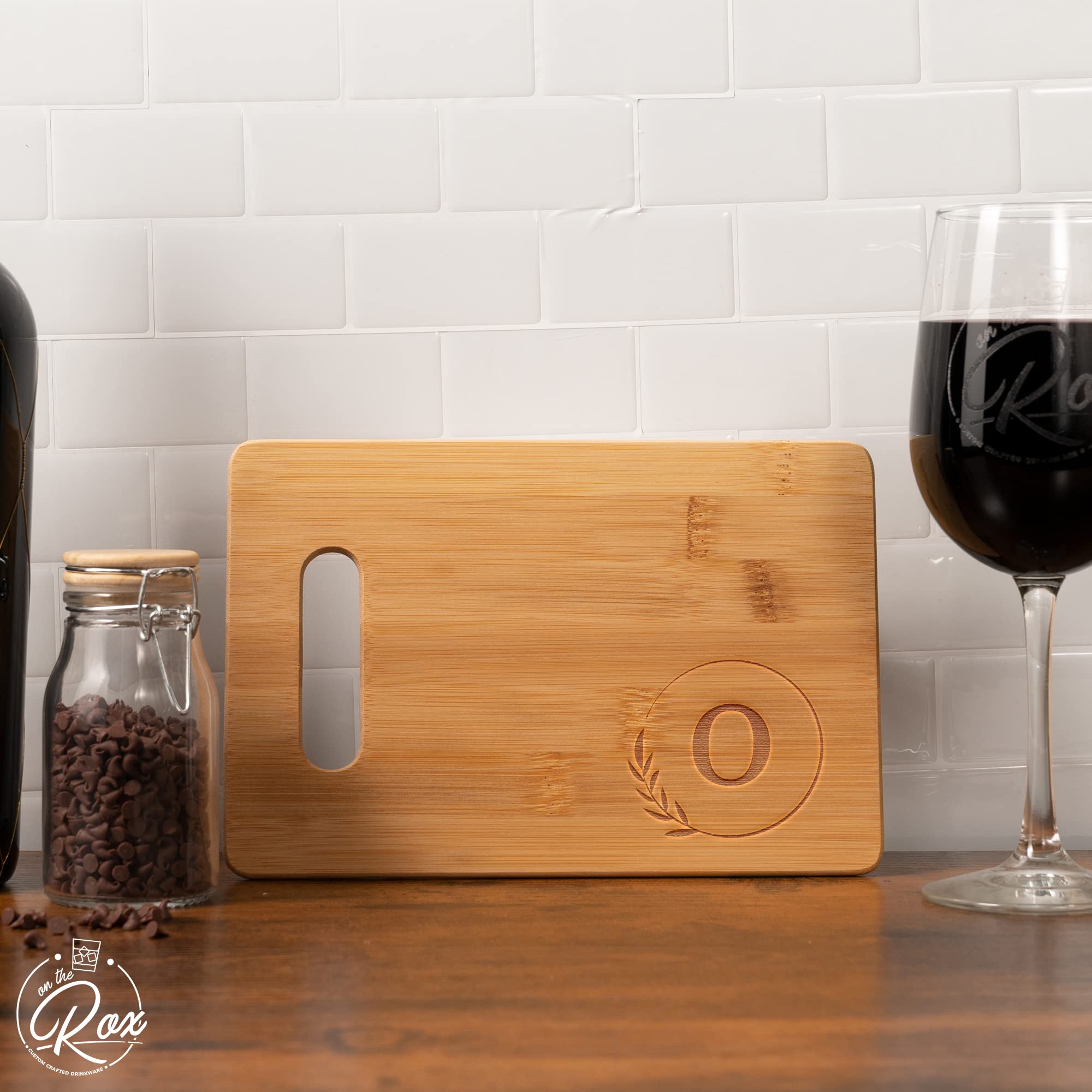 Personalized Cutting Boards - Small Monogrammed Engraved Cutting Board (O) - 9x6 Customized Bamboo Cutting Board with Initials - Wedding Kitchen Gift - Wooden Custom Charcuterie Boards by On The Rox