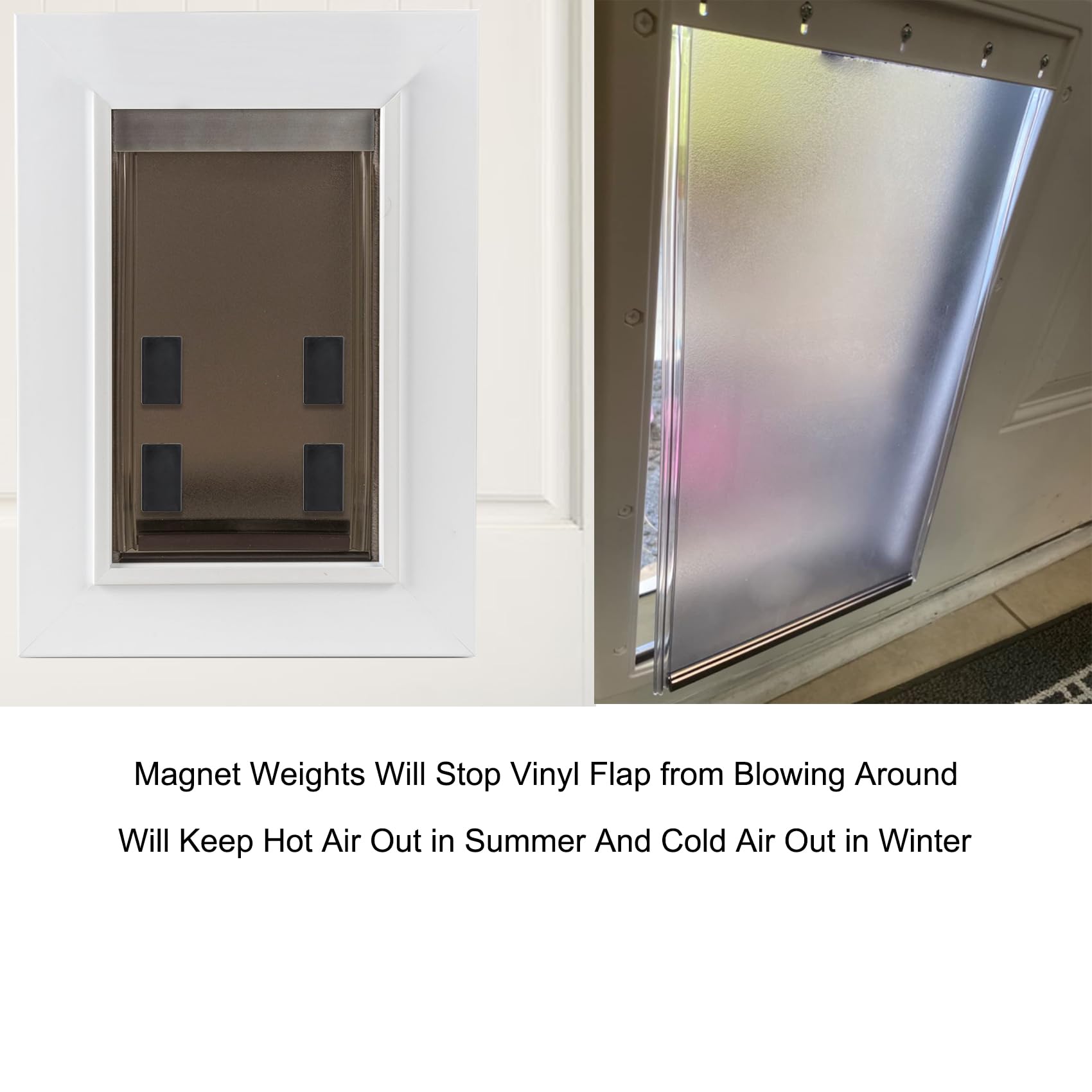 Magnetic Outdoor Curtain Weights, Rubber Covered Heavy Duty Magnet Weights, Prevent Curtain Liner from Blowing, Work for Drapery, Tablecloth, Flag, Dog Door Flap 4 Pair