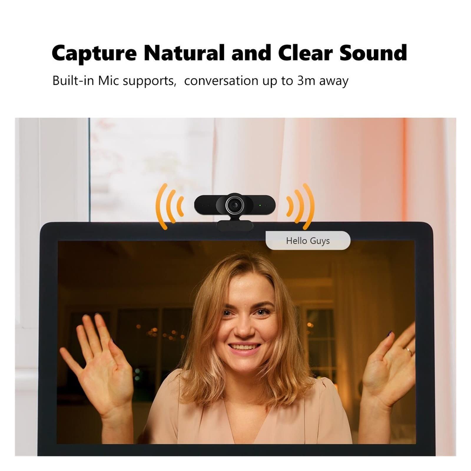 ZAUNCO Webcam Webcam 1080P Full HD Webcam with Microphone USB Plug Webcam for PC Computer Laptop Desktop Live Video Conferencing Gaming Webcam (Color : HTI-UC320)