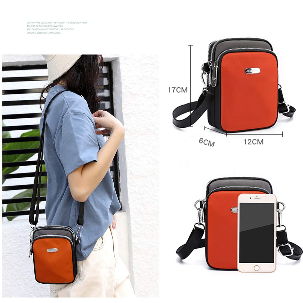 Small Crossbody Bags and Purses for Women,Nylon Cell Phone Bags with Headphone Jack. (Classic black 1)
