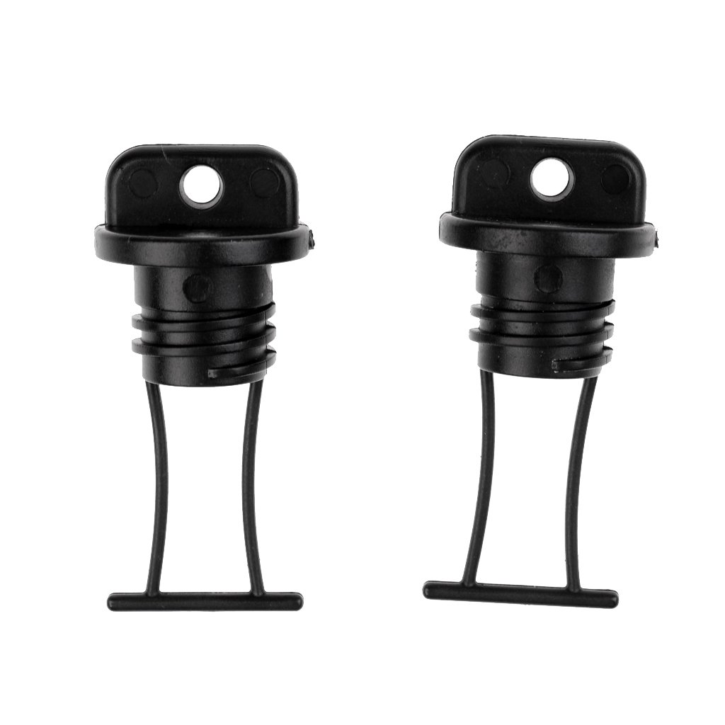 Jili Online 4 Pieces Universal Black Plastic Kayak Dinghy Canoe Boat Hull Thread Drain Plugs Kayak Accessories