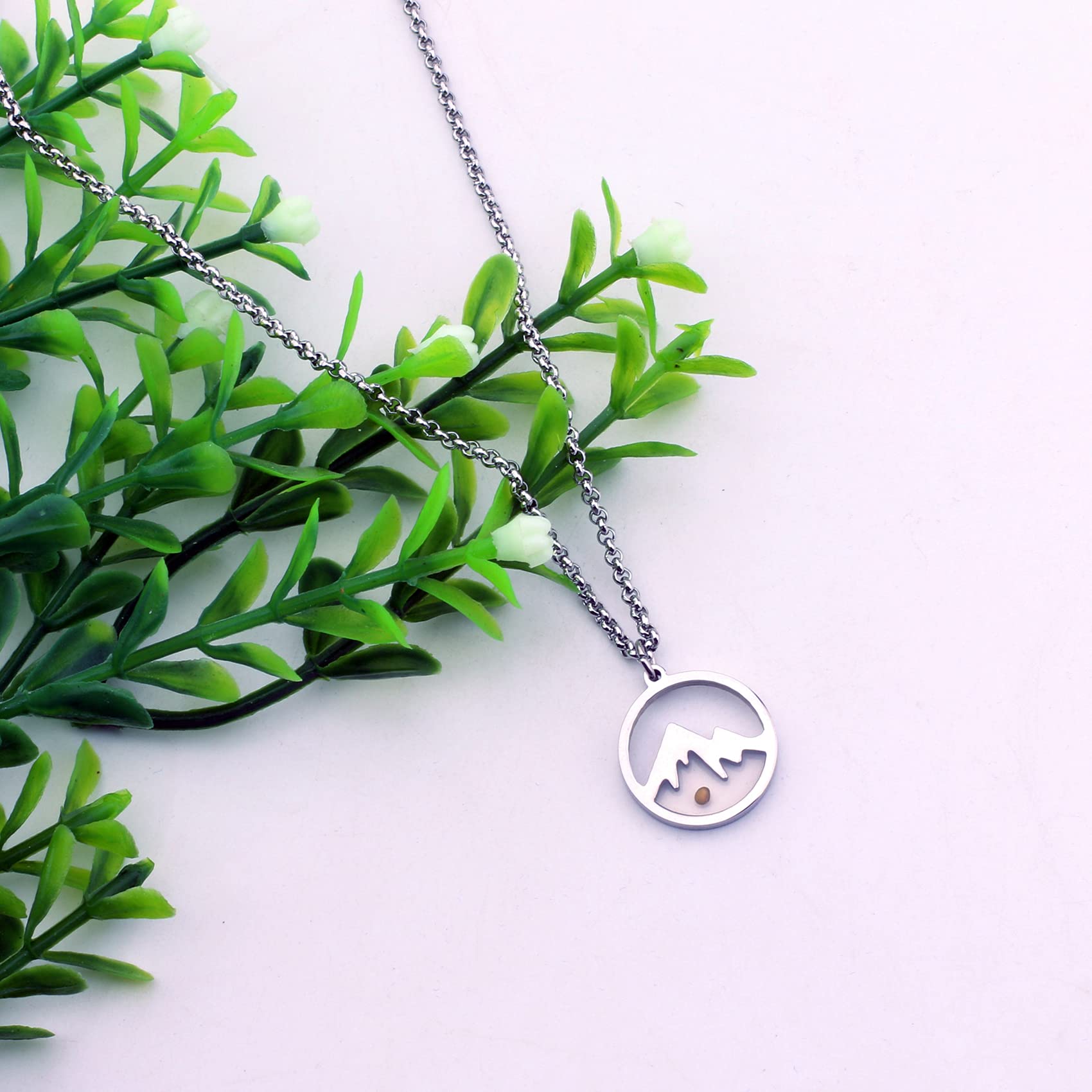 Octjewty Mountain Mustard Seed Jewelry Faith Move Mountains Necklace Bracelet Gift for Christian (Pendant Necklace)