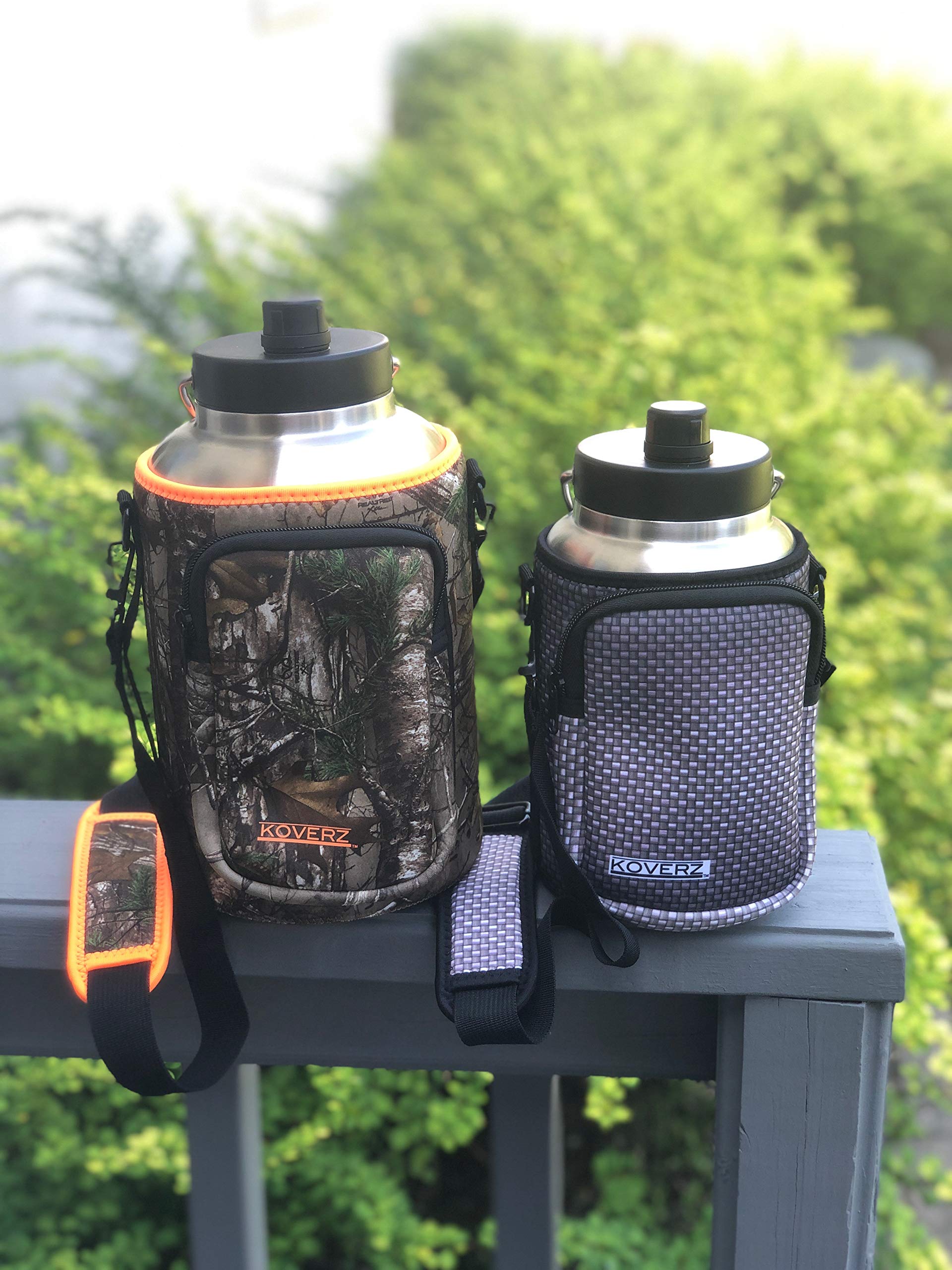 Koverz Half Gallon Jug Carrier, 64oz Bottle Carrier Compatible with Yeti & RTIC Half Gallon Jugs - Realtree Camo