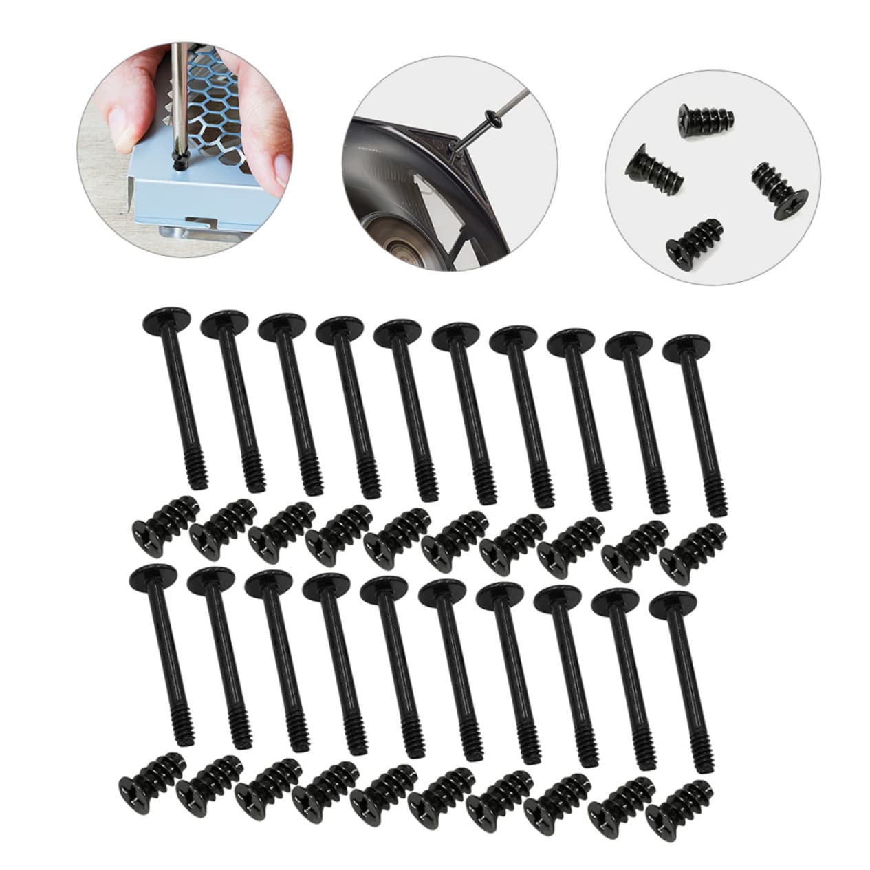 VILLCASE 2 Sets Chassis Fan Screws Steel Short Screw M5 Air