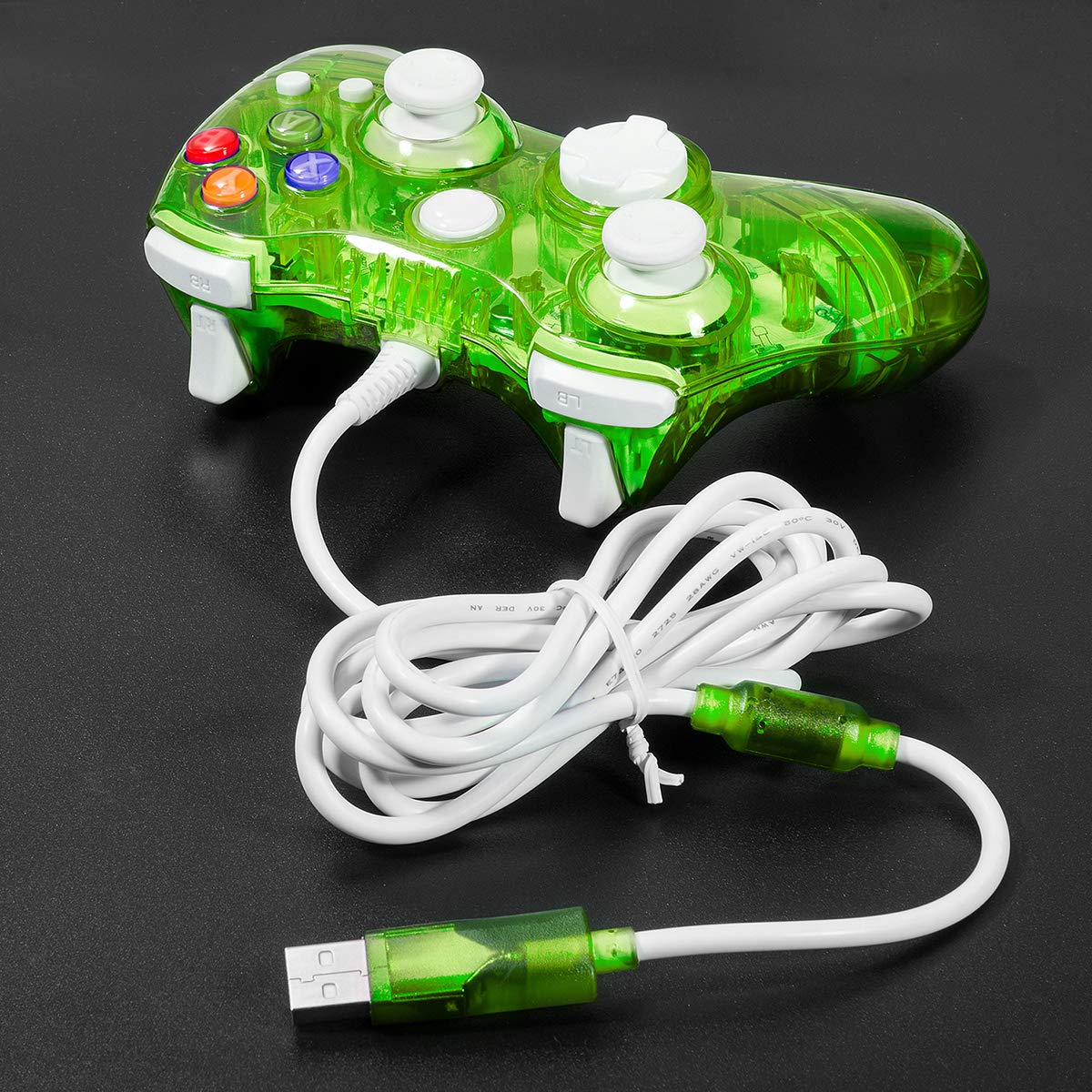 LUXMO PREMIUM Wired Controller for Xbox 360,Xbox 360 Controller USB Gamepad PC Wired Joypad for Microsoft Xbox 360/Xbox 360 Slim/Windows 7 8 10 Game (Green)