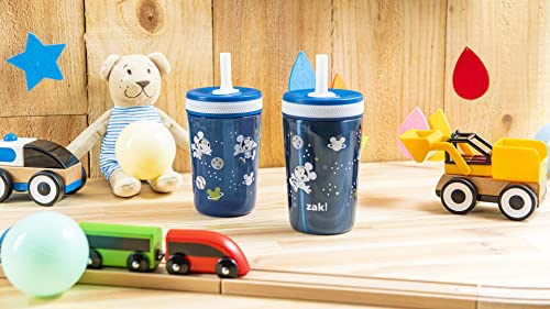 Zak Designs Disney Mickey Mouse Kelso Tumbler Set, Leak-Proof Screw-On Lid with Straw, Bundle for Kids Includes Plastic and Stainless Steel Cups with Bonus Sipper (3pc Set, Non-BPA)15 fl oz.