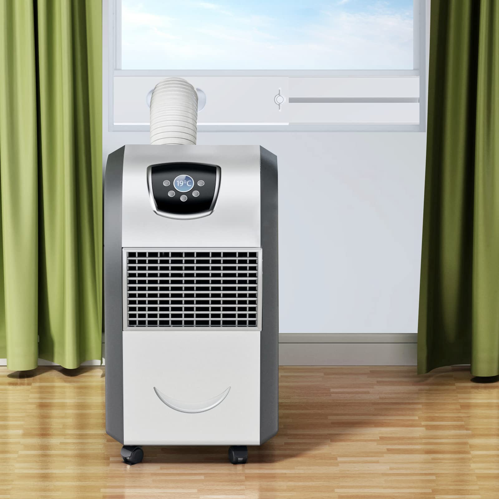 Sky Seeker ๐ฎ๐ฌ๐ฎ๐ฎ ๐๐๐ AC Window Kit,Universal Portable Air Conditioner Window Kit with 2in1 Coupler for Exhaust Hose of 5.1/5.9 Inches With 4 Sliding Seal Plates Adjustable Length from 17" to 60"