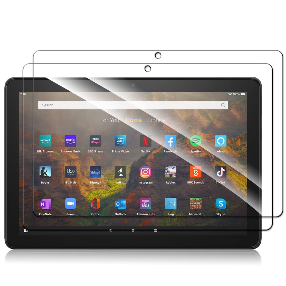 Warmyee [2 Pack] Blue Light Screen Protector for Amazon Fire HD 10/Fire HD 10 Plus/Fire HD 10 Kids/Fire HD 10 Kids Pro Tablet, Anti Glare Filter 10.1in(11th Gen, 2021 Released), Tempered Glass