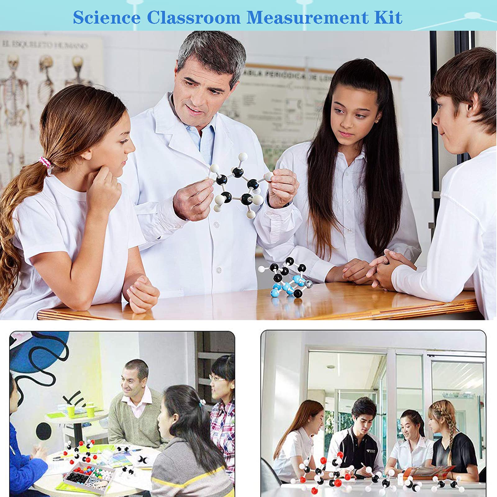 LFGKeng Chemistry Molecular Model Kit, 974 PCS Molecular Structure Model with Atoms, Charge-Cloud, Organic/Inorganic Chemistry Teaching Kit, Science Kit for Space Imagination/Interest Cultivation