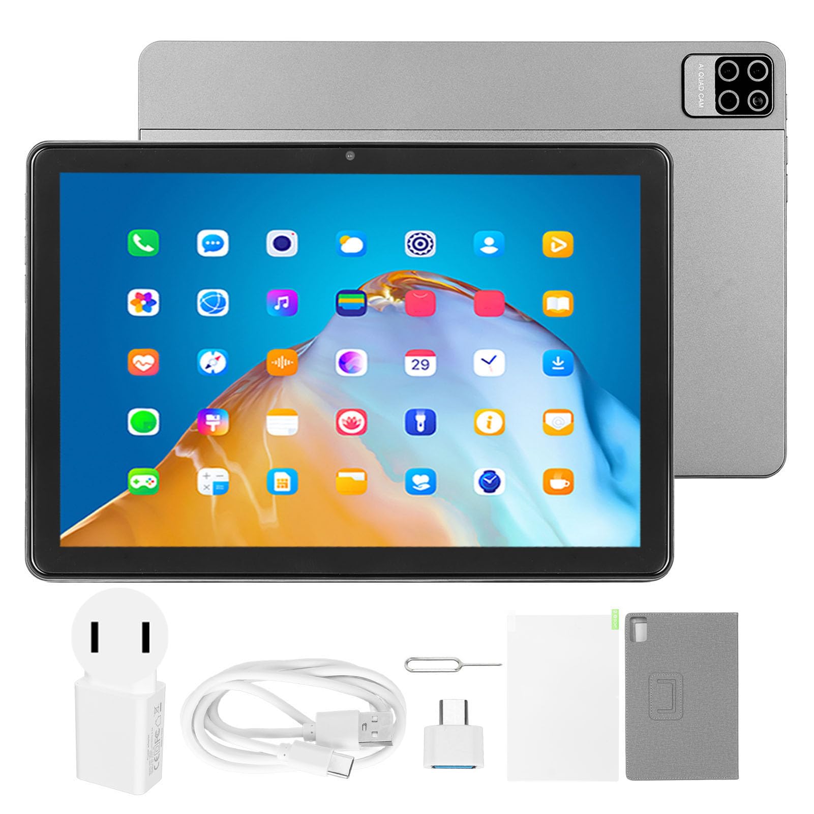 MAVIS LAVEN Tablet, MTK6762 Chip 16GB RAM 1TB ROM Digital Tablet 10.1 Inch 8 Core Front 13MP Rear 16MP for Game for Business (US Plug)