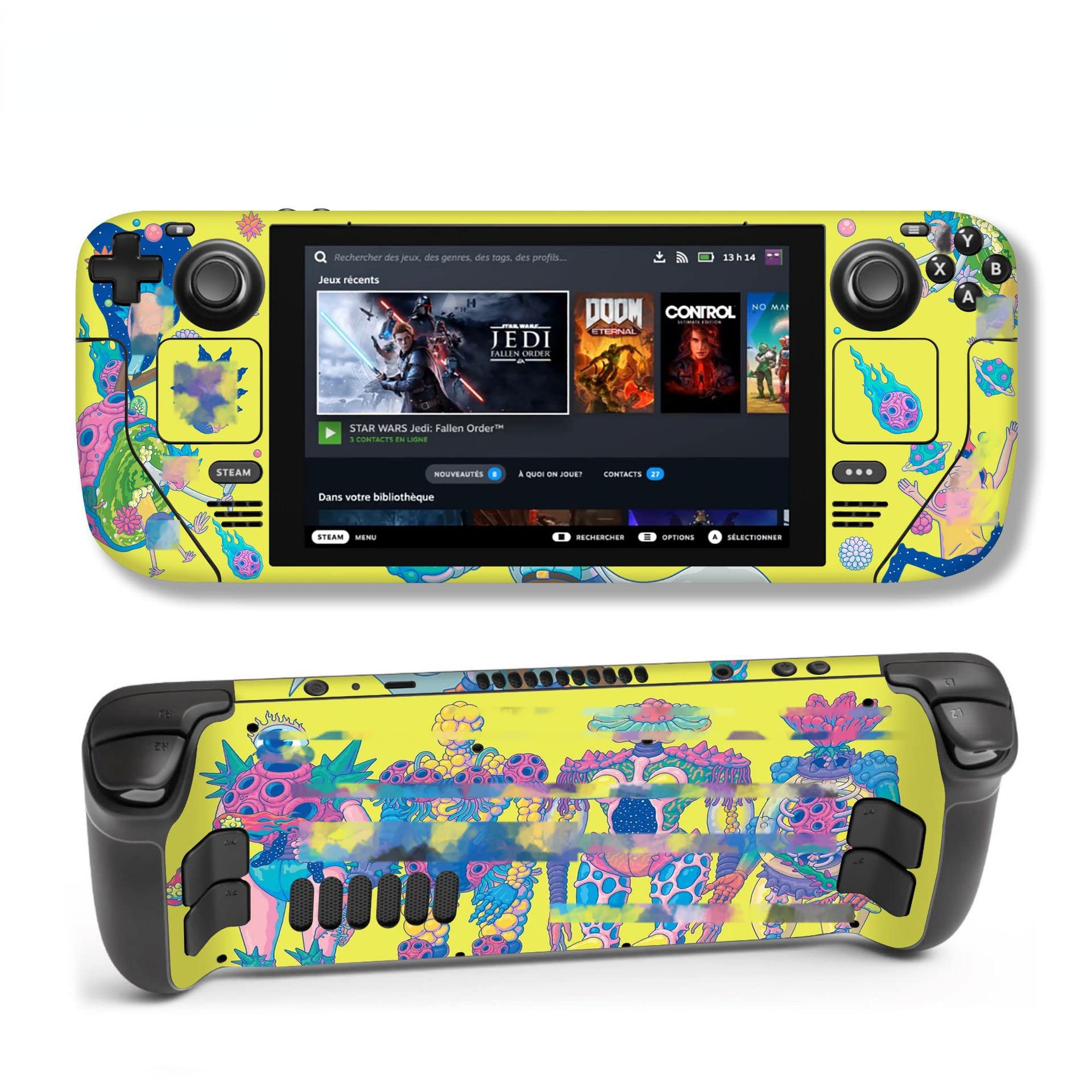 Skin Vinyl for Steam Deck Console Full Set Protective Decal Wrapping Cover Console Premium Stickers (Yellow)