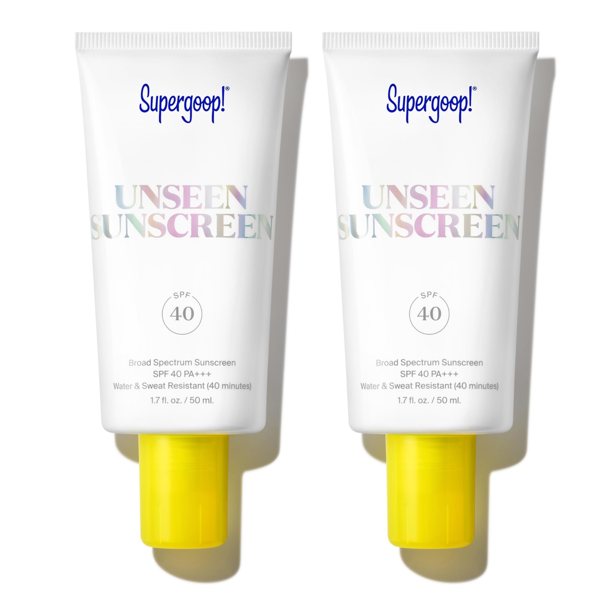 Supergoop! Unseen Sunscreen - SPF 40-1.7 fl oz - Pack of 2 - Invisible, Broad Spectrum Face Sunscreen - Weightless, Scentless, and Oil Free - For All Skin Types and Skin Tones