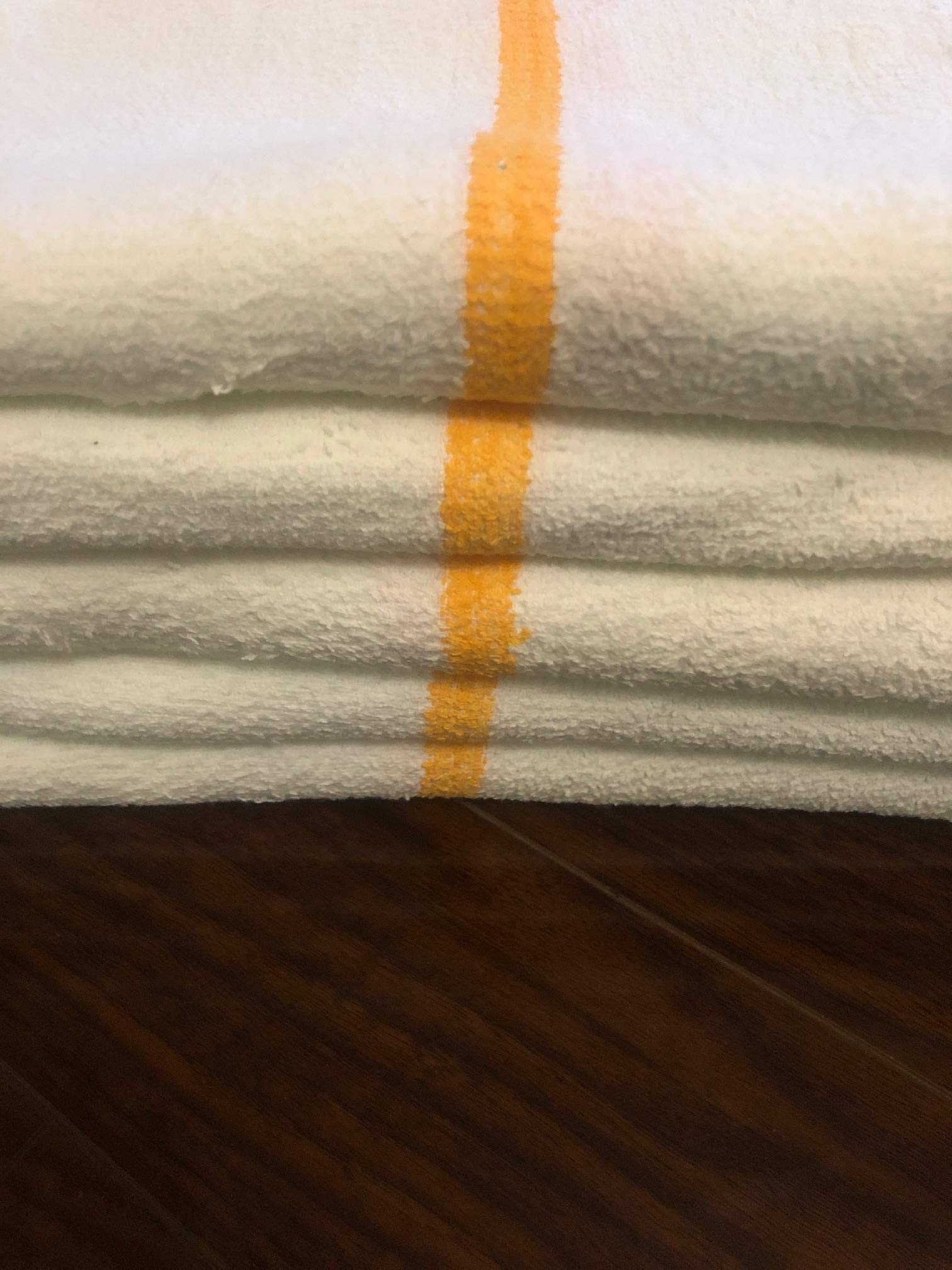 OMNI LINENS 24 Gold/orange Stripe Bar Mops Restaurant Kitchen Commercial Towels 32oz