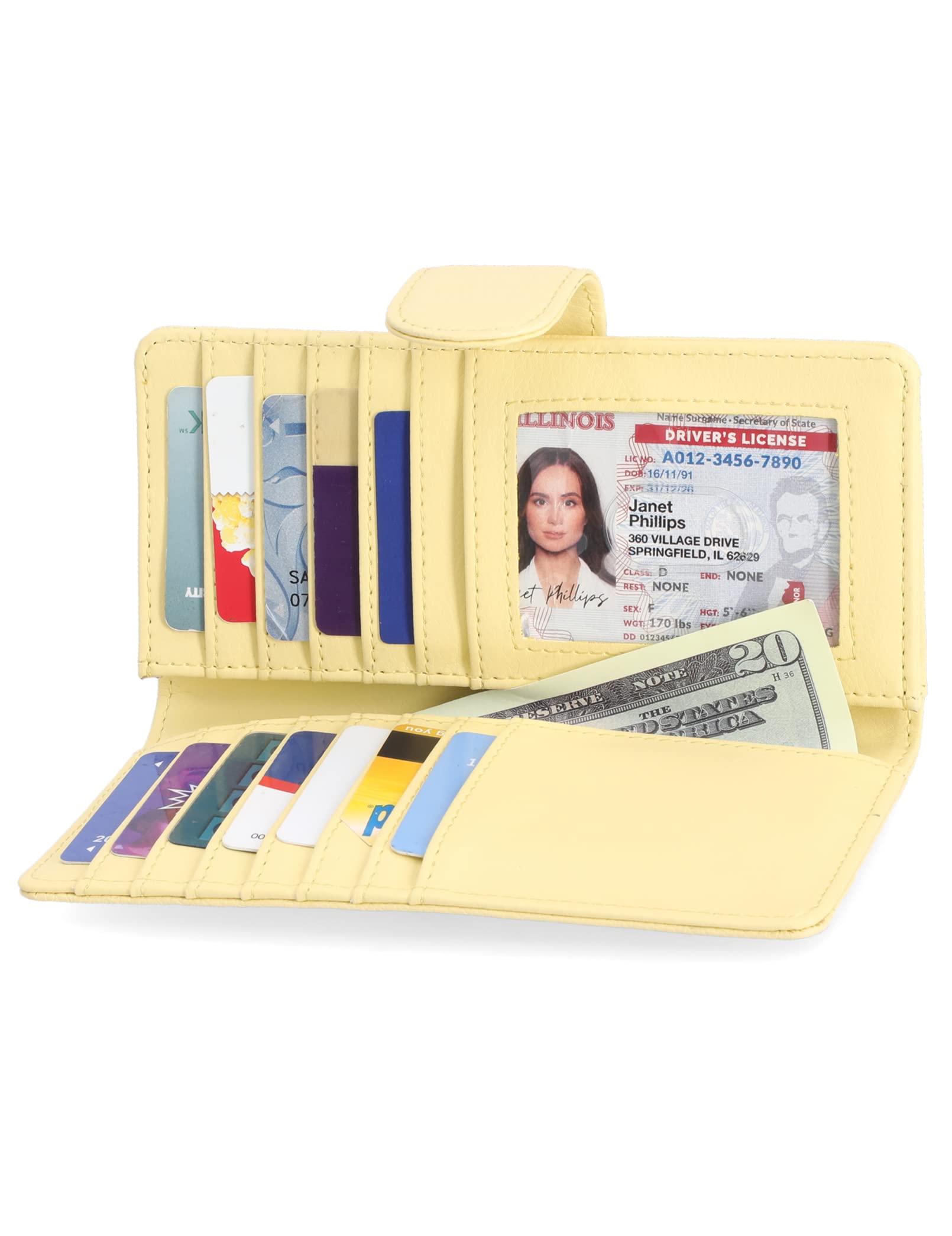 Mundi Continental Slim Leather Clutch RFID Blocking Wallet (Buttercup)