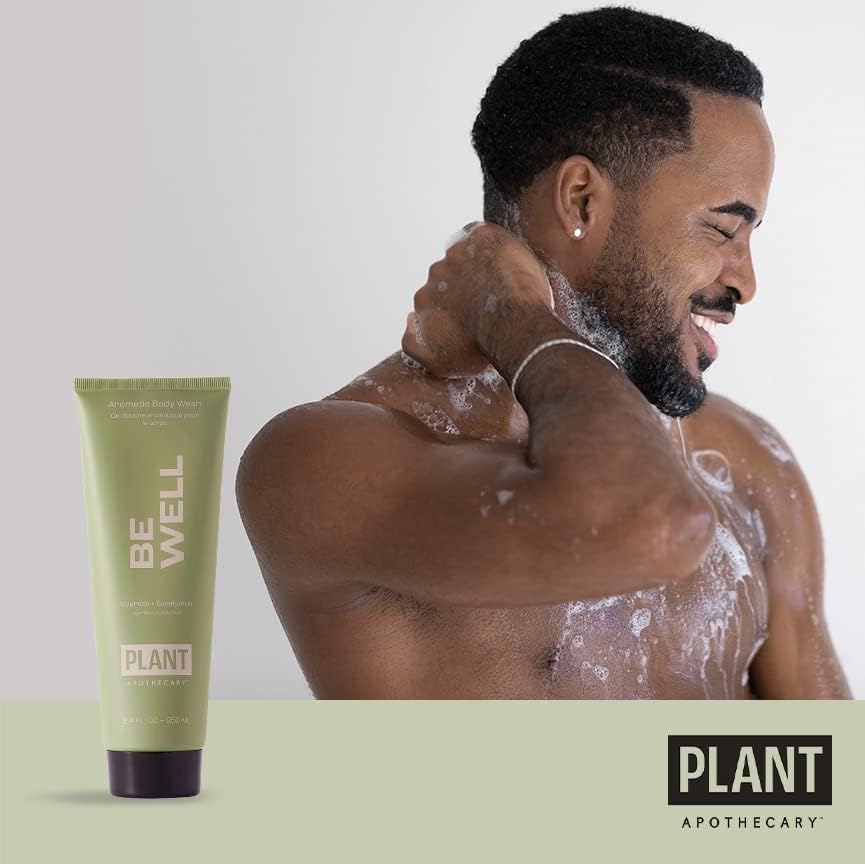 plant apothecary Sulfate Free Body Wash for men and women Be Well 8.4oz Moisturizing Shower Gel with Essential Oils, and Vitamin E, Vitamin B5