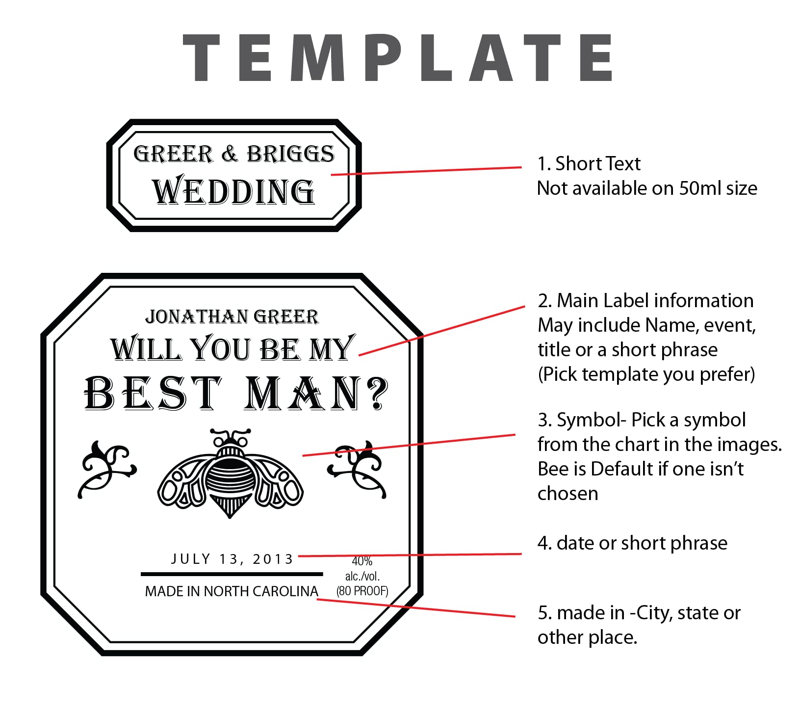Personalized Label to fit Patron Tequila Bottles (No Proof)