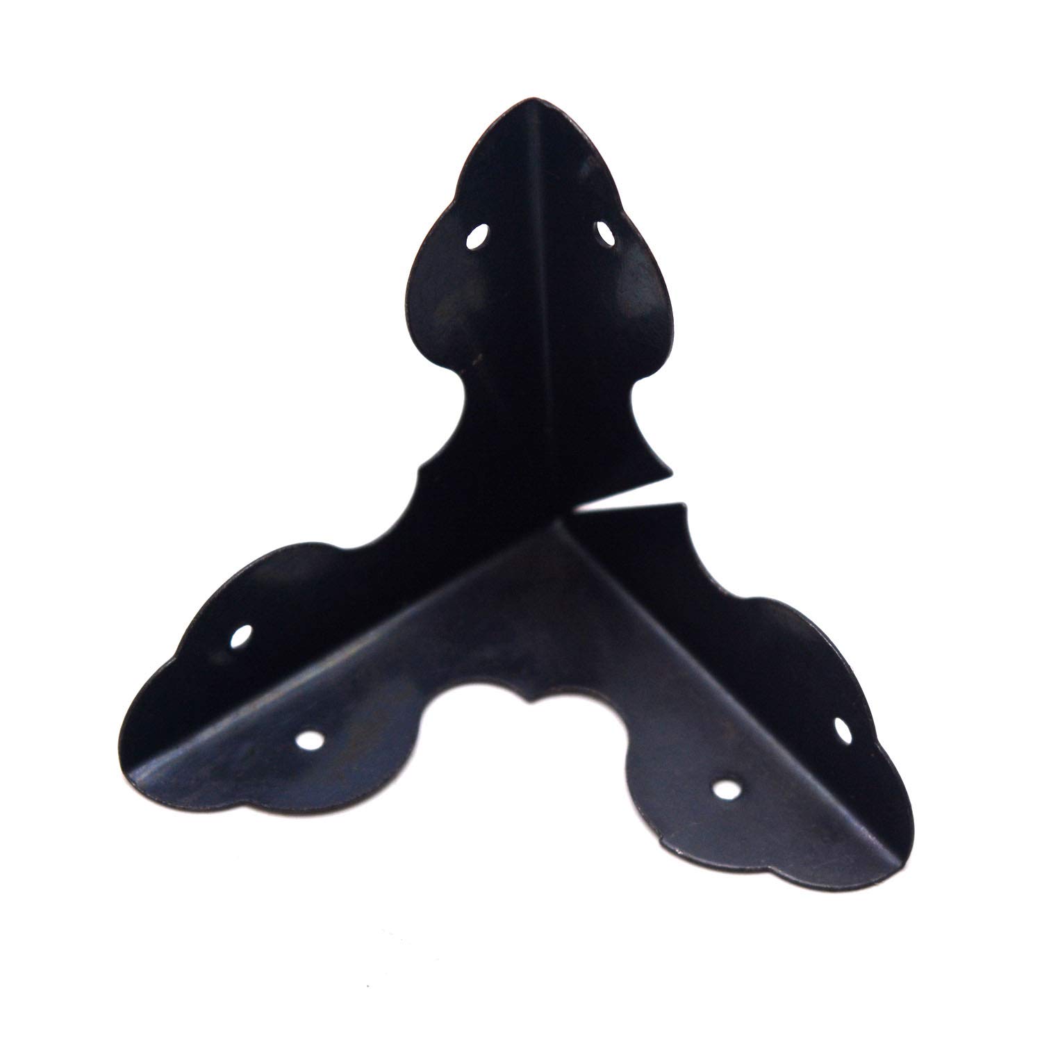 Metal Box Corner Protector Karcy Corner Protectors Corner Decoration Triangle 33mm/1.3" with Nails Black Set of 10
