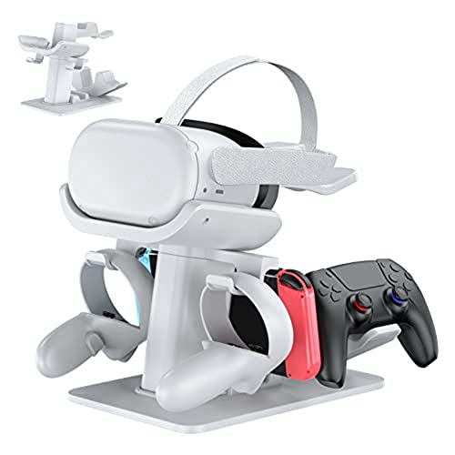 Potadak VR Stand, Multifunctional VR Headset Stand for Headset Display Holder and Controller Holder for Rift (Black)