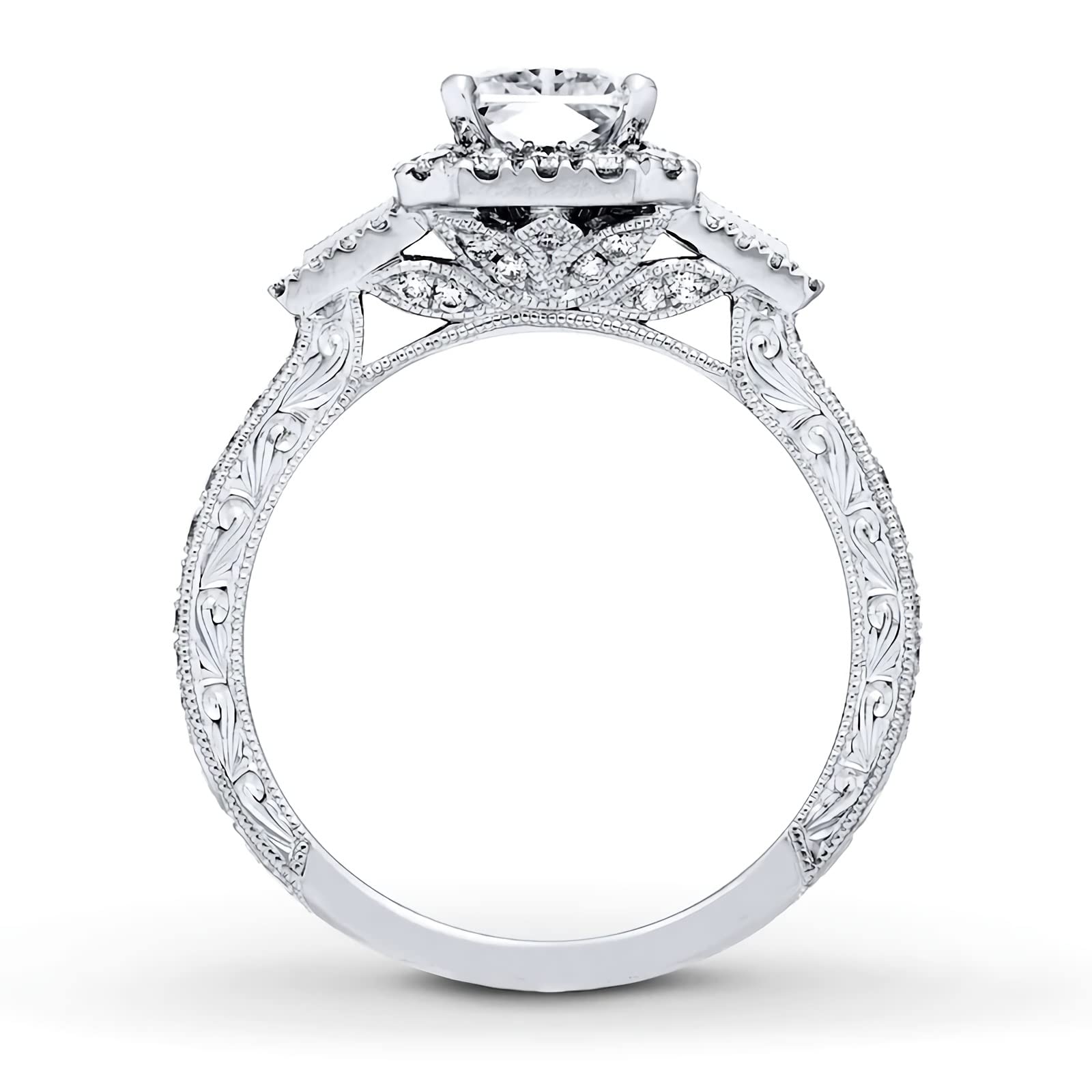 Molioaki 2 Carat (ctw) moissanite engagement rings for women Platinum Plated Silver moissanite rings 7