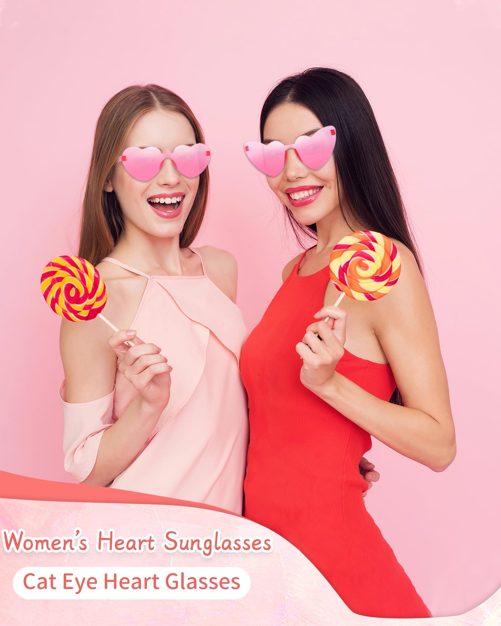 Salfboy 200 Pairs Heart Shaped Sunglasses Heart Sunglasses Bulk Candy Color Plastic Sunglasses Valentines Party Favors