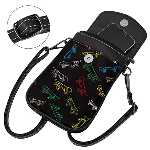 Small Crossbody Bag Skateboard Cell Phone Purse Wallet