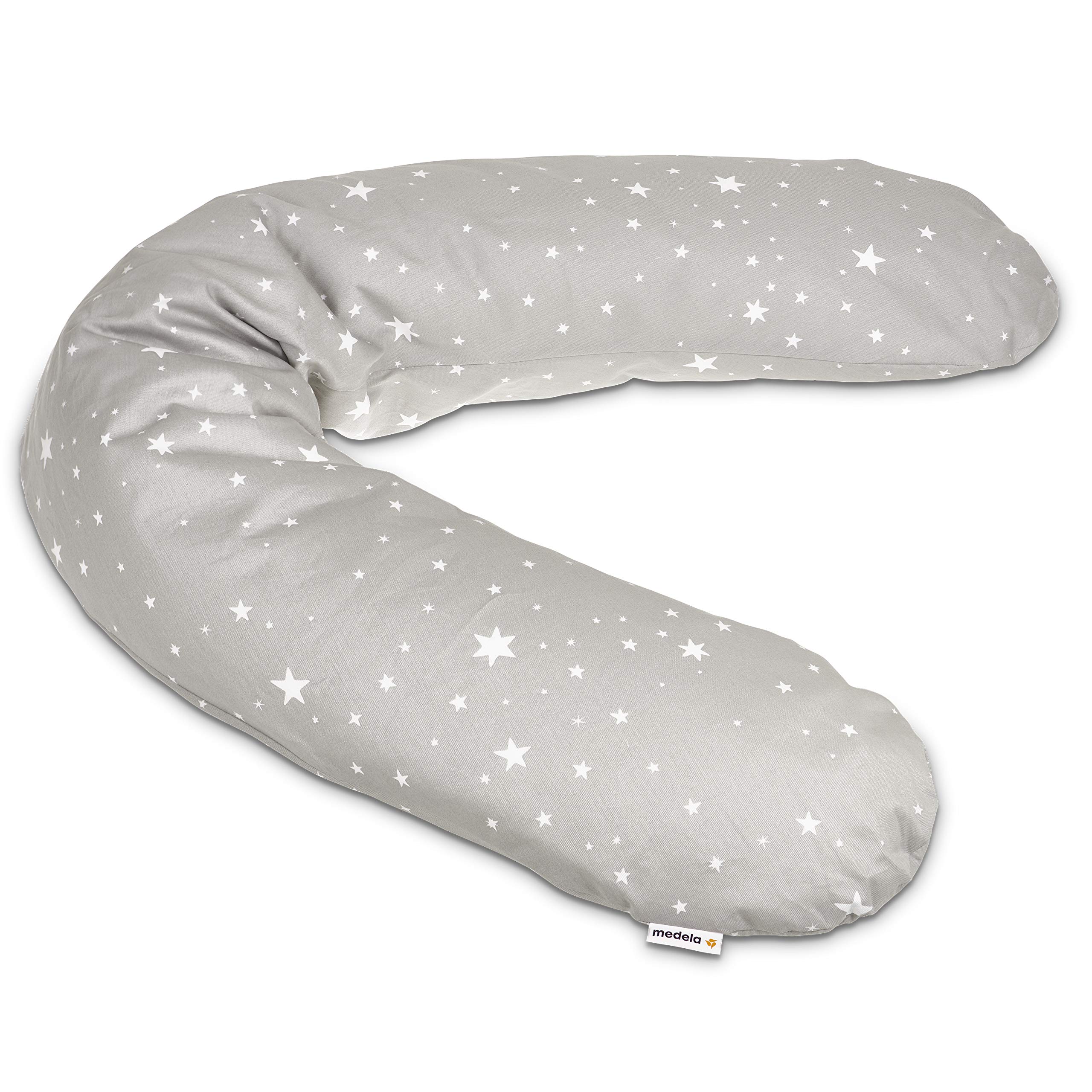 Medela Maternity Pillow, Nursing Pillow, Support Pillow and Breastfeeding Pillow in One, Flexible Moon Shape, Body-Hugging Design, Comfortable, Easy Positioning, Soft and Quiet Micro-Pearl Filling