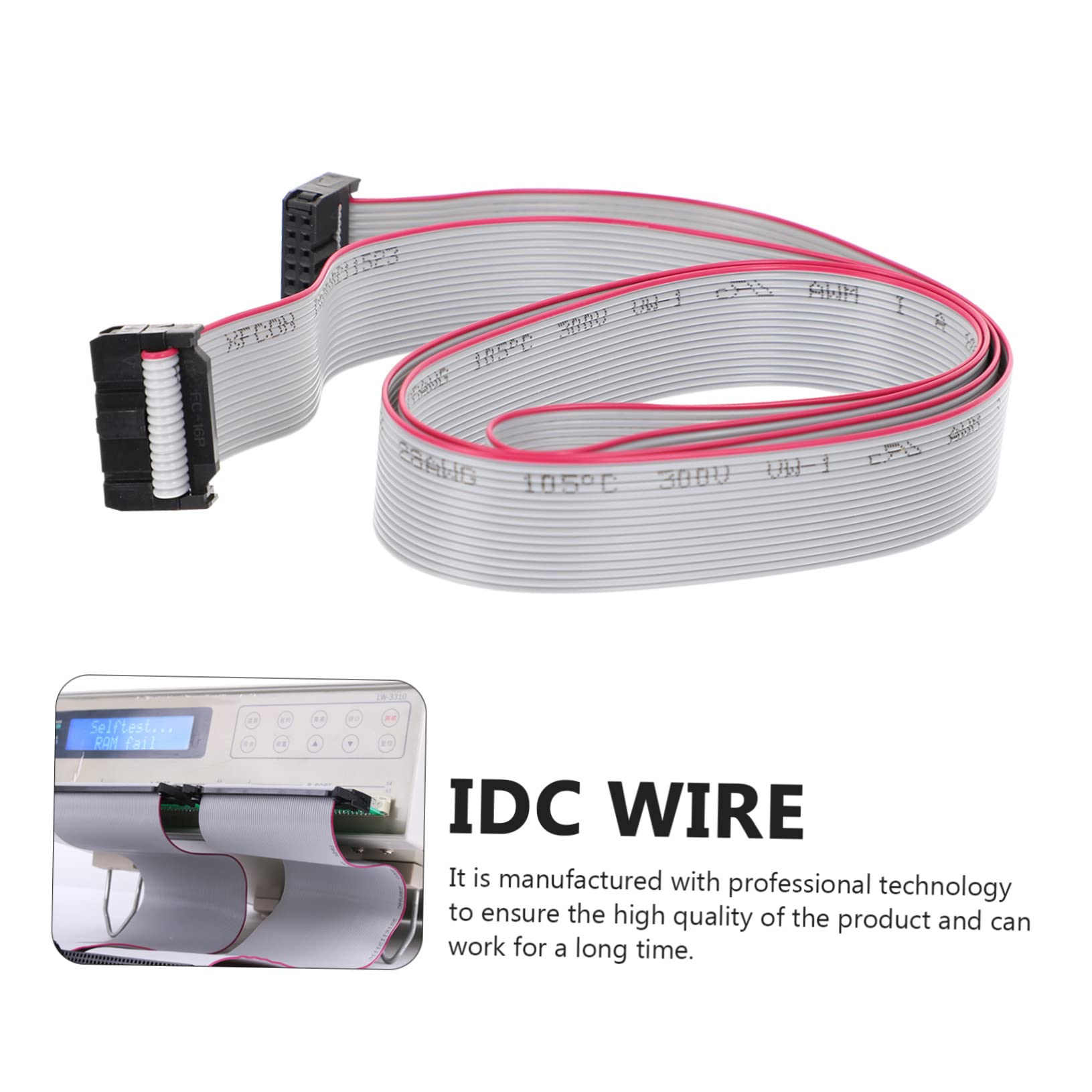 VILLCASE 8 pcs Cable IDC 16 Pin Connector IDC Ribbon Connector IDC Cord IDC Wire IDC Connector 16 Pin Wire Gray Wire Flat line Ribbon tinned Copper Wire