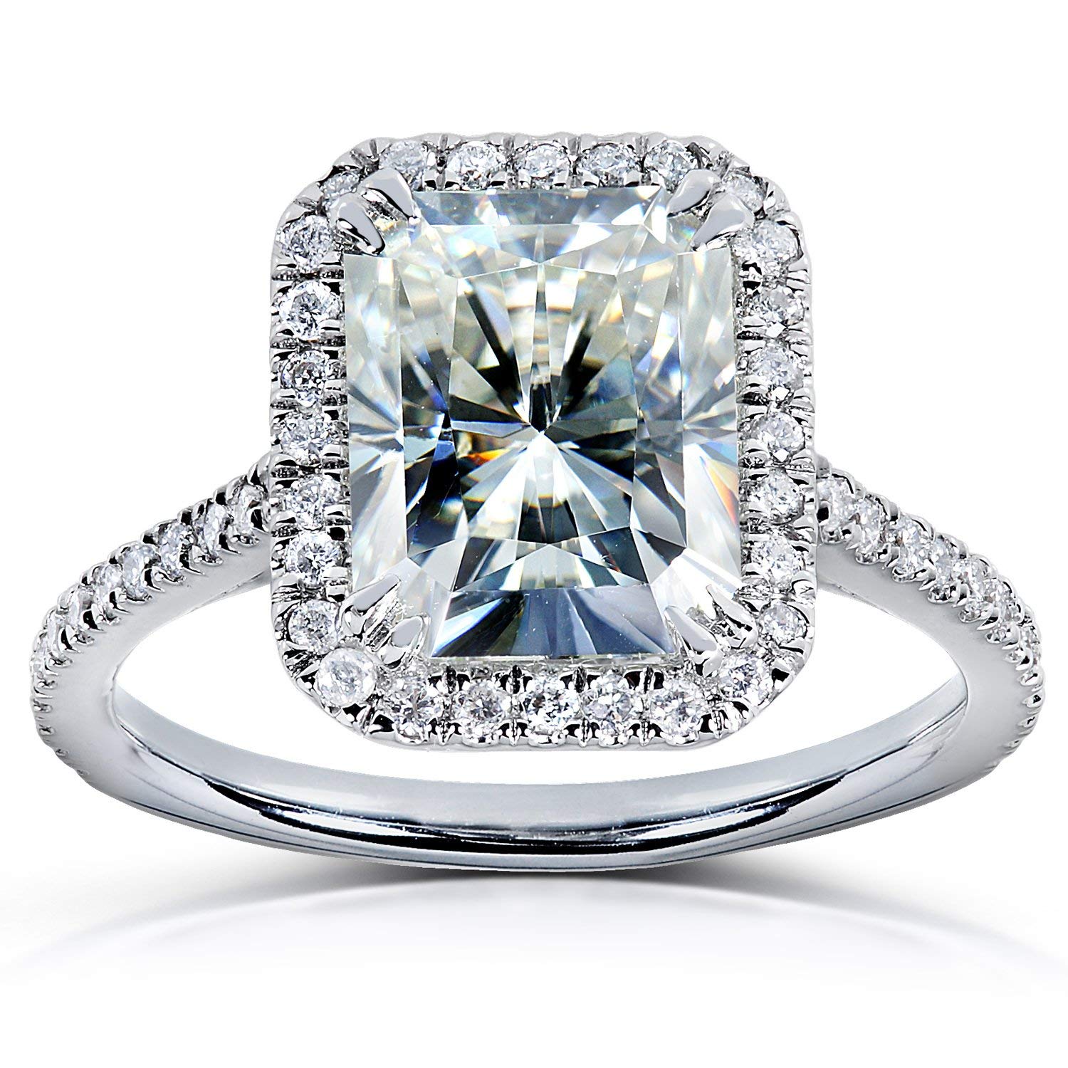 Kobelli Radiant-cut Moissanite Engagement Ring 3 CTW 14k White Gold, Size 5.5, White Gold