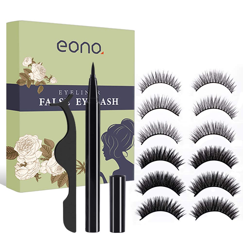 Magnetic Eyeliner and False Eyelashes, No Glue and Magnetic Eyelashes Eyeliner Self-adhesive Eyeliner Waterproof and Durable