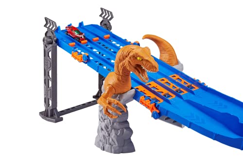 Metal Machines 4-Lane Raptor Attack Track Set Playset with Mini Racing Car by ZURU Cars Play Set Compatible with Other Brands