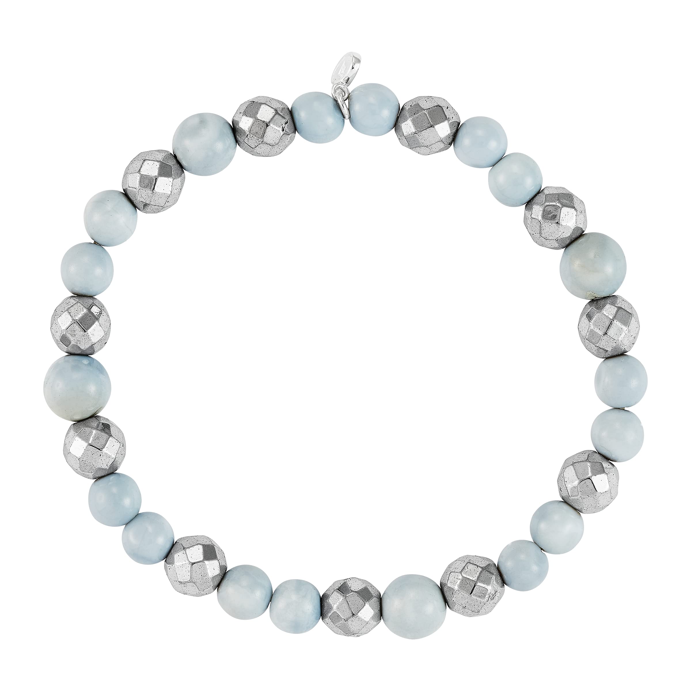 Silpada 'Chambray' Sterling Silver Opal and Hematite Bead Bracelet, 7.5"