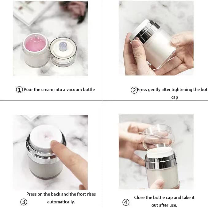 YSLEN 2Pcs1oz Vacuum Cosmetic Containers-Refillable Containers for Face Cream Bottles, Gels and Lotions, Cream Jar Vacuum Bottle Dispenser, for Makeup, Essence, Moisturizer, Eye Cream