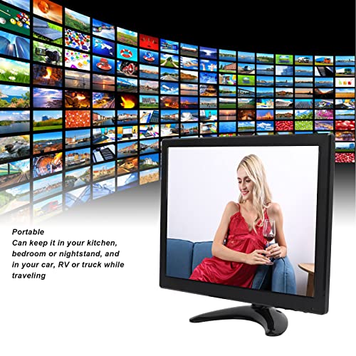 VGA AV BNC Monitor Input USB DC, HD LED Monitor Clear Picture Dual Speakers 100β240V with Remote Control for Laptops (US Plug)