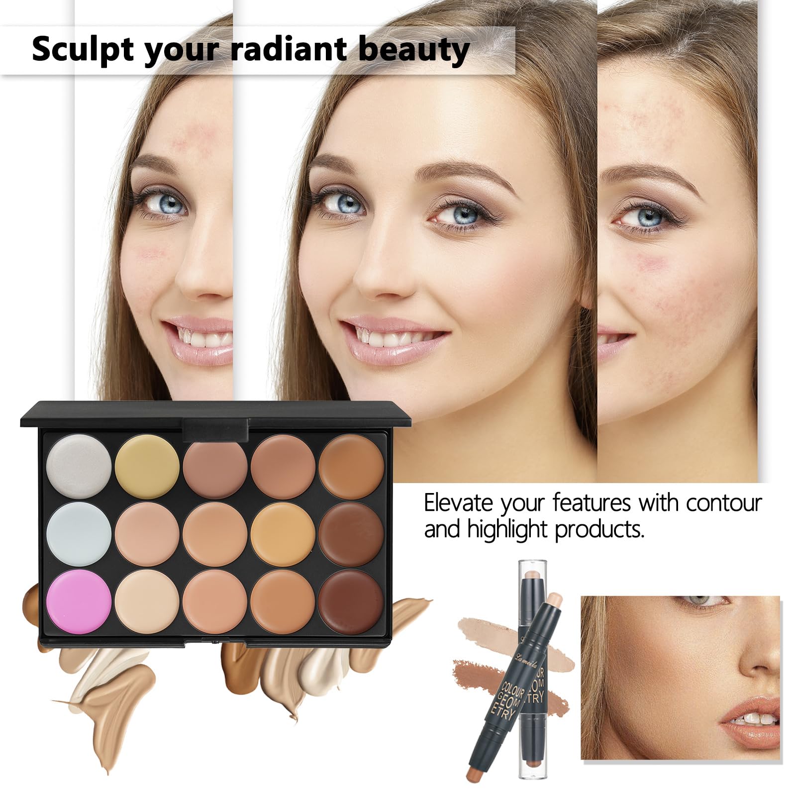 Makeup Kits Makeup Kit for Women Full Kit Makeup Set for Women Foundation Face Primer Eyeshadow Concealer Lipstick Makeup Bag Makeup Sets for Teens