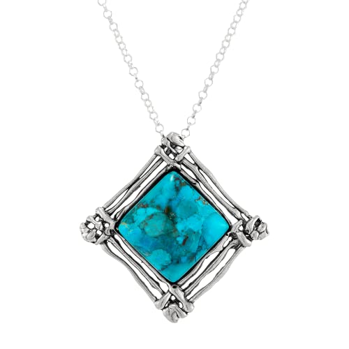 Silpada 'Tranquil Gaze' Sterling Silver Turquoise Pendant Necklace, 18" + 2"