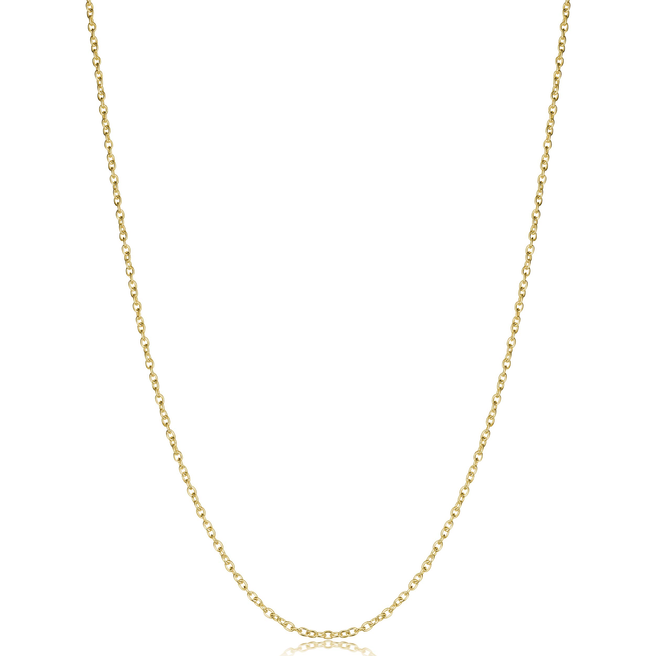 Kooljewelry Yellow Gold Plated Sterling Silver Round Cable Chain Necklace (1.2 mm, 30 inch)