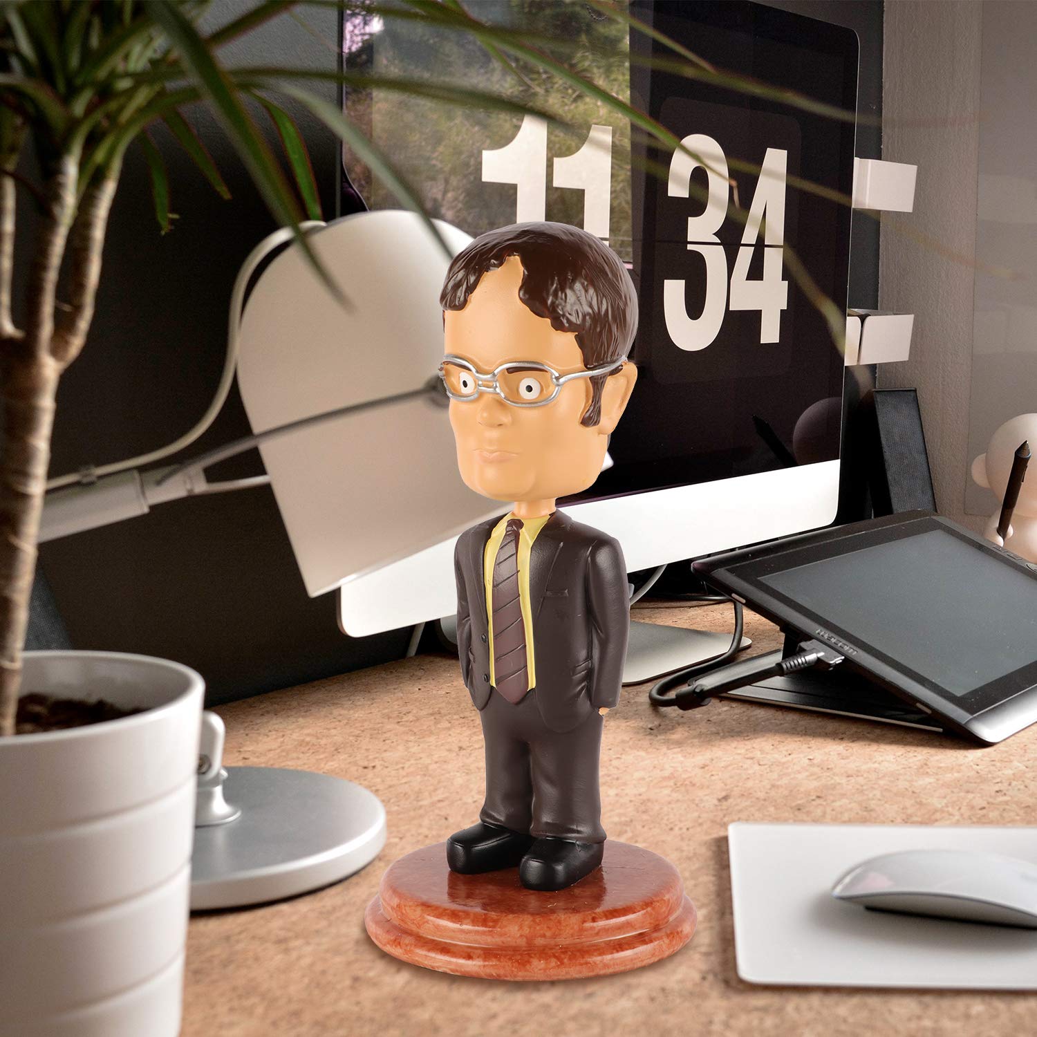 Madanar Dwight Schrute Bobblehead Resin Collectible Desk Decor Figure from The Office TV Show Merchandise