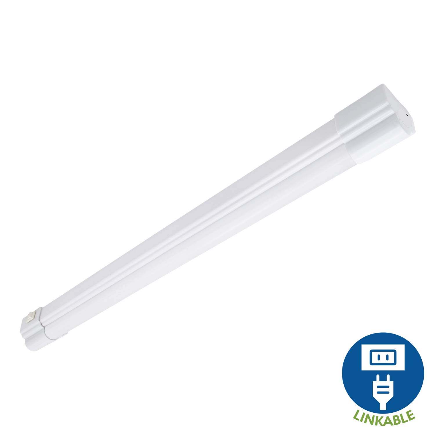 Maxxima 18 inch Linkable LED Under Cabinet Light 900 Lumens Warm White 3000K White, On/Off Switch, Plug in, Energy Star