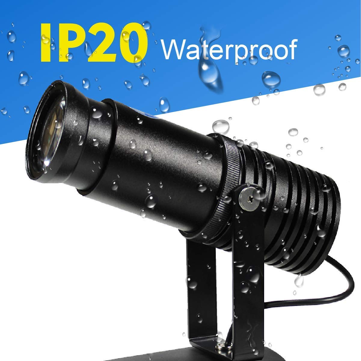 Logobos 20W LED GOBO Logo Projector Stage Effect Light Static Manual Zoom Custom GOBO for Hotel Wedding Company Bar
