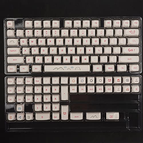 Yuisle 123PCS Keycaps Profile Graffiti White Mechanical Keyboard- Keycaps DYE-SUB for MX- Switches Gaming Keyboards DIY 123PCS
