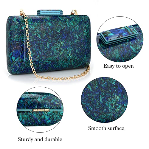 Rkrouco Women’s Evening Clutch Acrylic Clutch Purses for Wedding Prom Dress Bag-Green