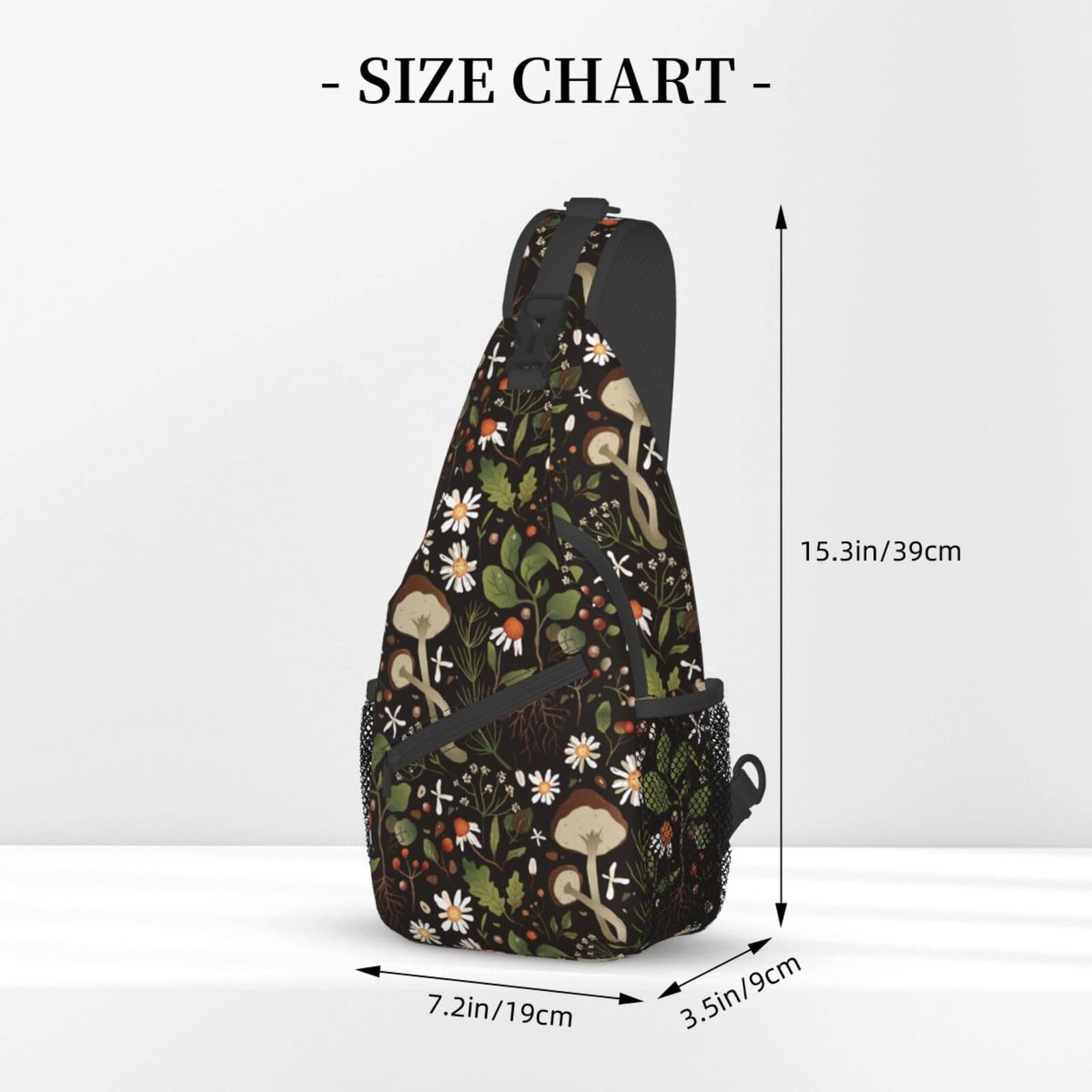 MANQINF Wild Mushroom Sling Bag,Multipurpose Crossbody Backpack Shoulder Chest Bag for Women Men Travel Hiking Daypack