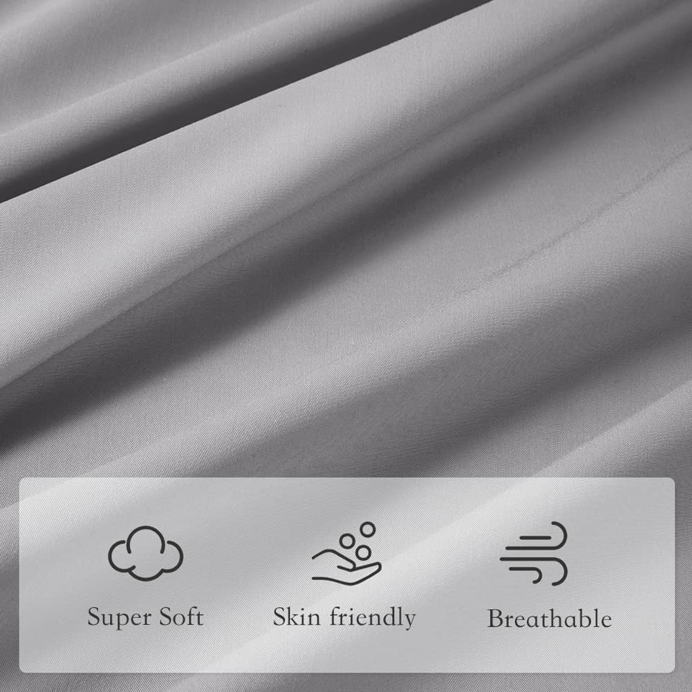 LIANLAM Queen 4 Piece Bed Sheets Set - Super Soft Brushed Microfiber 1800 Thread Count - Breathable Luxury Egyptian Sheets Deep Pocket - Wrinkle and Hypoallergenic(Queen, Grey)