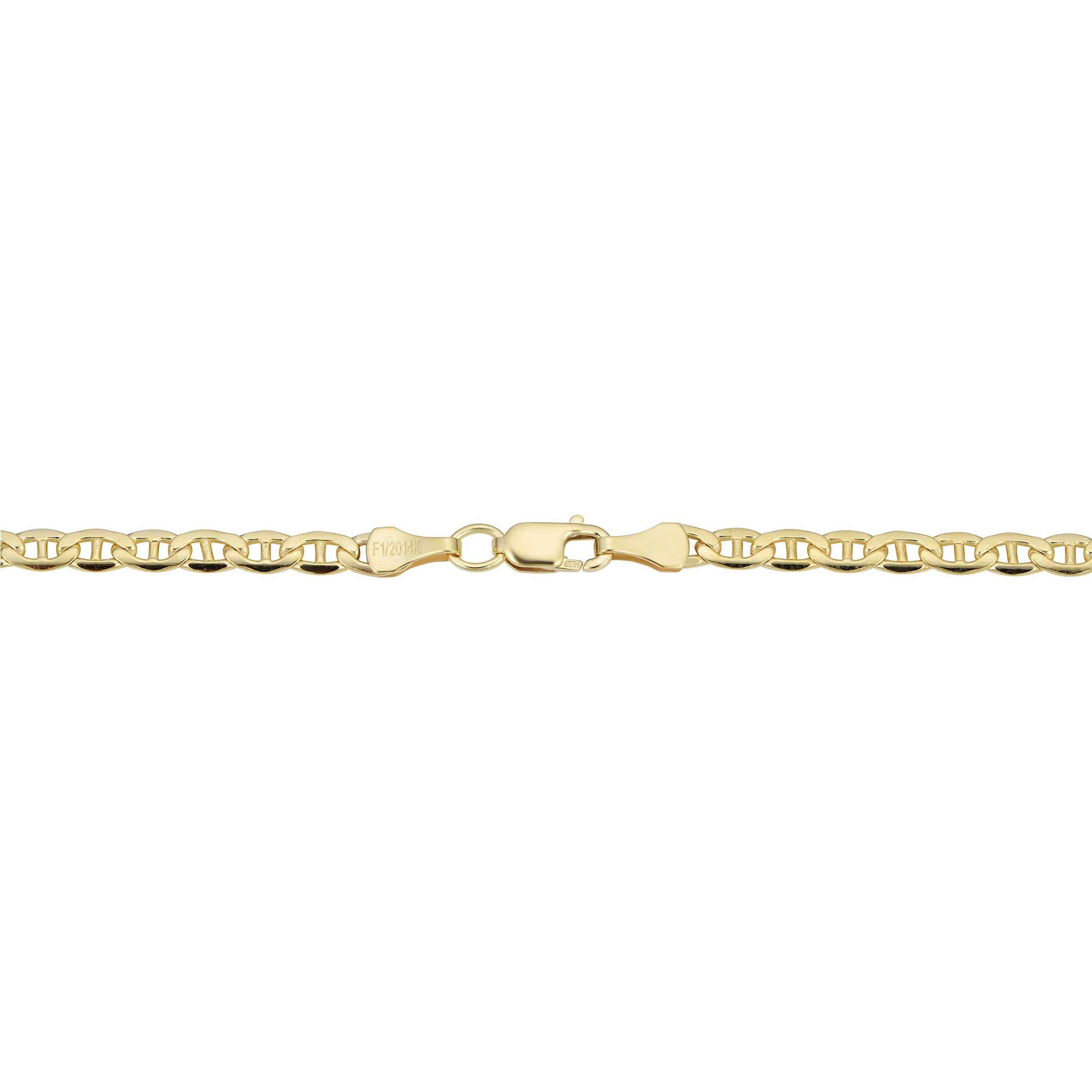 Kooljewelry 14k Yellow Gold Filled Mariner Link Bracelet (3.3 mm, 8.5 inch)