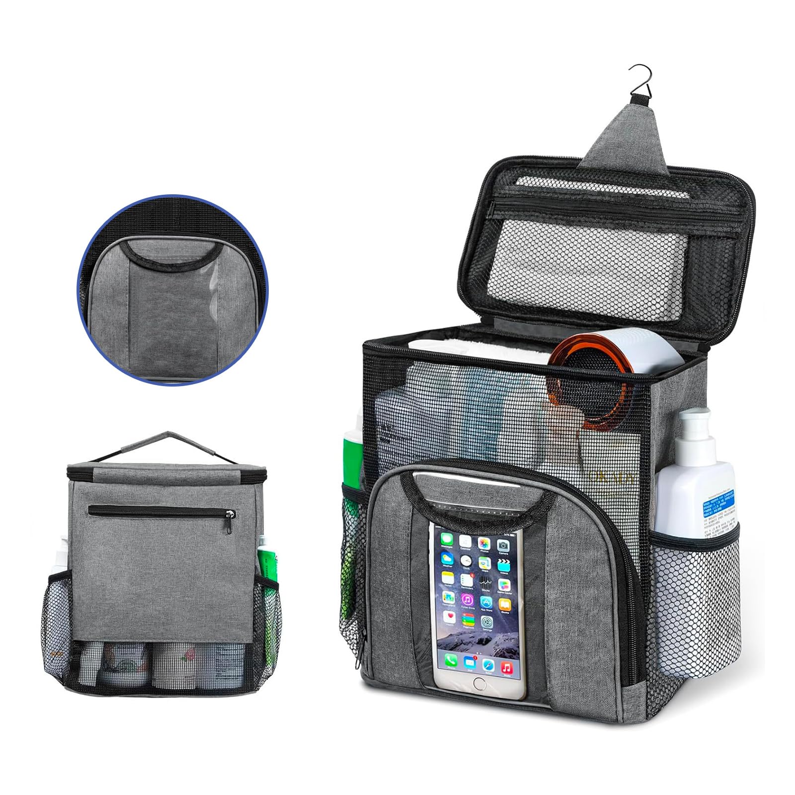 ZHIYUEJING Shower Caddy Dorm, 1 Pack Mesh Shower Caddy, Shower Caddy Portable for Traveling,Mesh Shower Bag for Hanging,Shower Bag for Home, Bathroom, Dorm Room