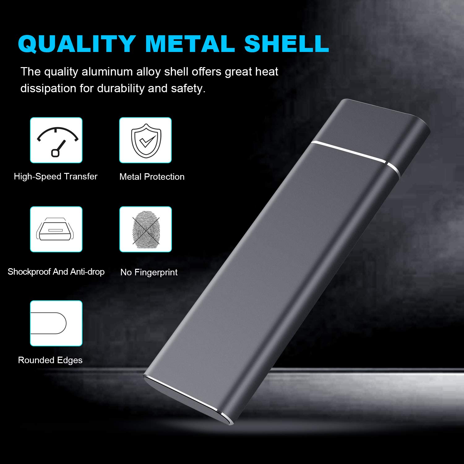 WORUIJIA External Hard Drive for Mac, PC, Laptop, Desktop - Portable External Hard Drive 2TB, High Capacity and Ultra Slim, Data Backup Portable Hard Drive(Blue-C,2TB)